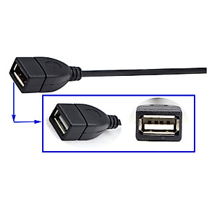 zdyCGTime USB 2.0 AFemale to DC 3.5x1.35mm Female Adapter Cable 5 Volt DC Barrel Power Jack Charging Cable for Tablet, Electronic Dog, Access Control Attendance (28CM/11inch F/F, DC 3.5x1.35mm-2packs)