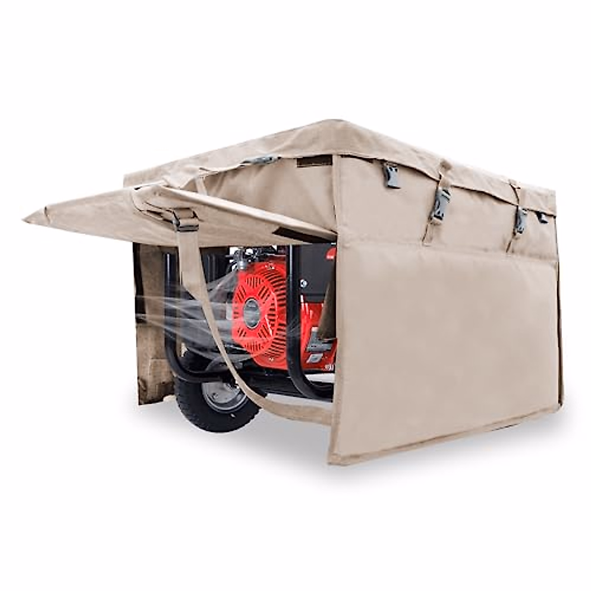 IMPROVED! Generator Cover while Running Heavy Duty 100% Waterproof Portable Generator Enclosure Tent to Run in All Weather- 3 Layers Protection Shed with Inbuilt Frame for 3500w-12000w Generators