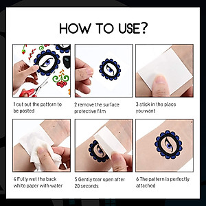 8 Pack Day of The Dead Sugar Skull Face Temporary Tattoo Halloween Makeup Tattoo Stickers for Halloween Masquerade Party