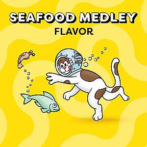 TEMPTATIONS Classic Crunchy and Soft Cat Treats Seafood Medley Flavor, 16 oz. Tub