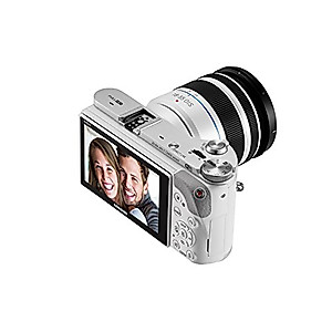 Samsung NX300M 20.3MP CMOS Smart WiFi & NFC Mirrorless Digital Camera with 18-55mm Lens and 3.3" AMOLED Touch Screen (White)