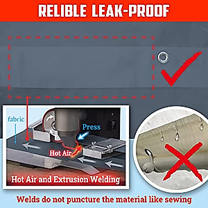 BenefitUSA Upgraded Muliti Color Canopy ONLY 10'x20' Carport Replacement Canopy Outdoor Tent Garage Top Tarp Shelter Cover with Ball Bungees (Grey)