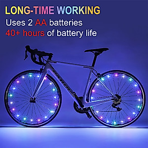 Anrrew 2-Tire Pack Bike Lights.LED Bike Wheel Lights with Batteries Included! Safety and Style Bicycle Light Decoration Accessories.Gift for Kids,Adults（Rainbow）