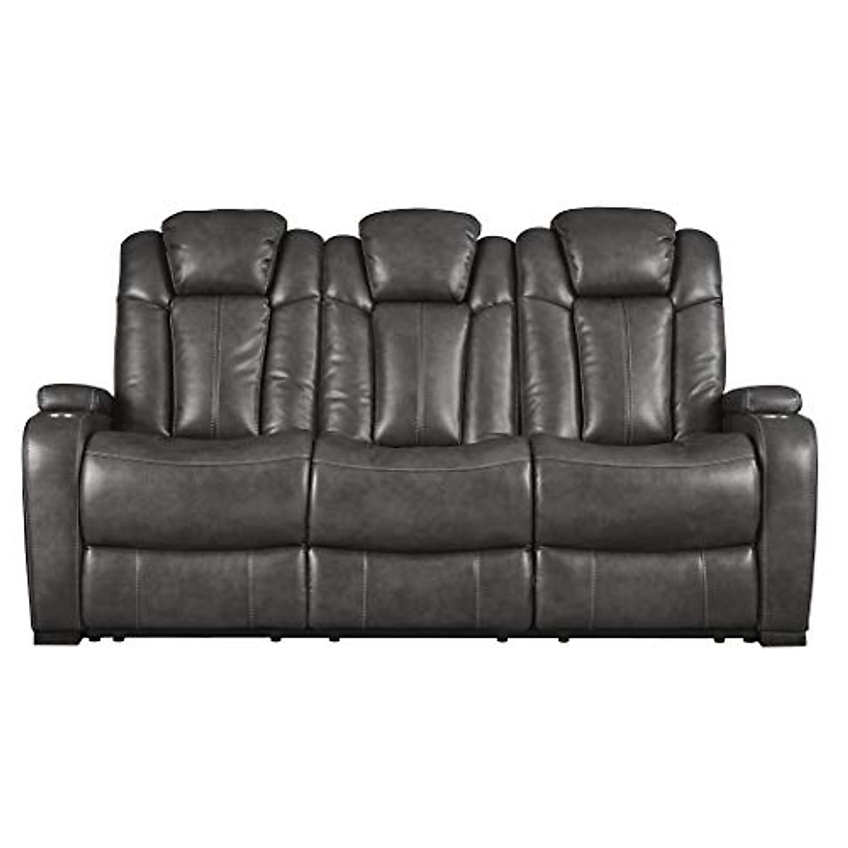 Signature Design by Ashley Turbulance Power Reclining Loveseat with USB Charging Port, Dark Gray & Signature DESIGN BY ASHLEY Turbulance Power Reclining Sofa with USB Charging Port, Dark Gray