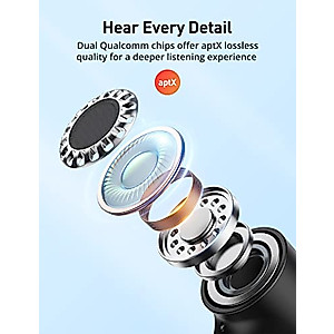 Bluetooth Headphones, Bluetooth 5.2 Stereo aptX Wireless Earbuds Bass Magnetic Neckband IPX7 Waterproof Bluetooth Earbuds Bulit-in Mic with 24H Playtime, Lightweight Earphones for Sport, Gym, Running