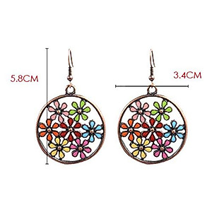 10 Pairs Drop Dangle Earrings Boho National Style Water Drop Bohemian Vintage Statement Long Dangle Earrings for Women (Style 1)