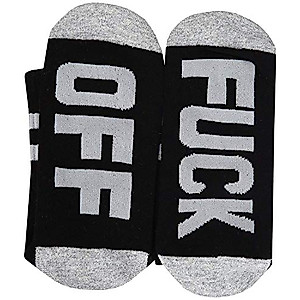 Coshang Fuck Off Socks Womens Funny Funky Casual Novelty Crew Socks Gift Dress Tube Stocking