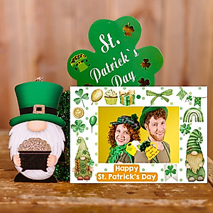 ceiba tree 18pcs St. Patrick's Day Craft Kits for Kids Happy St. Patrick's Day Picture Frame Craft Photo Cards with Stickers Shamrock Party School Home Activity