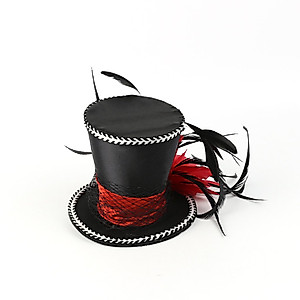 KOBTOKFY Women's Fascinator, Red, One Size