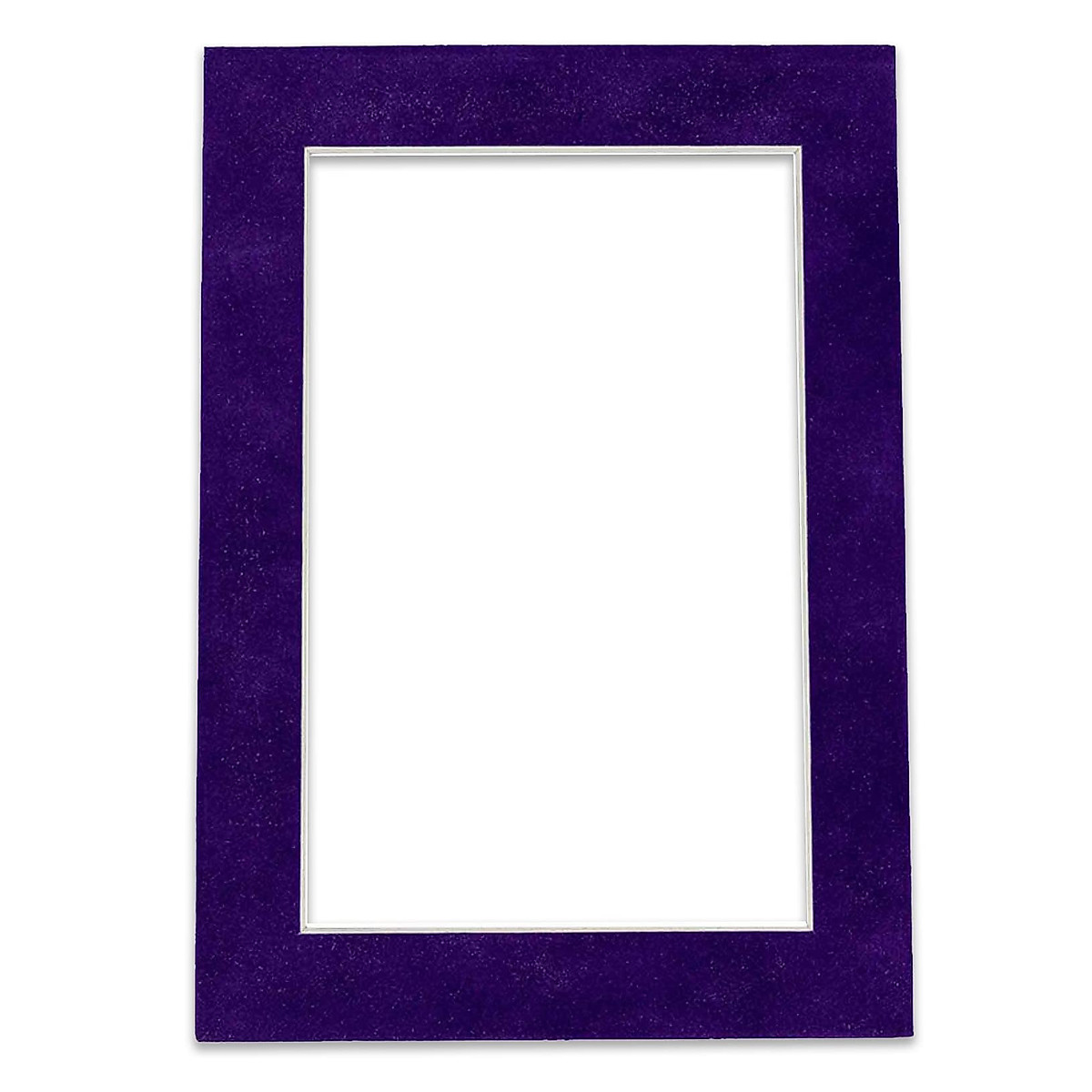 Poster Palooza 8x10 Matboard Precut Purple Crocus Suede for 6x8 Photo - for Frames Measuring 8 x 10 Inches - Bevel Cut Matte to Display Art Measuring 6 x 8 Inches - Acid Free ONE MAT