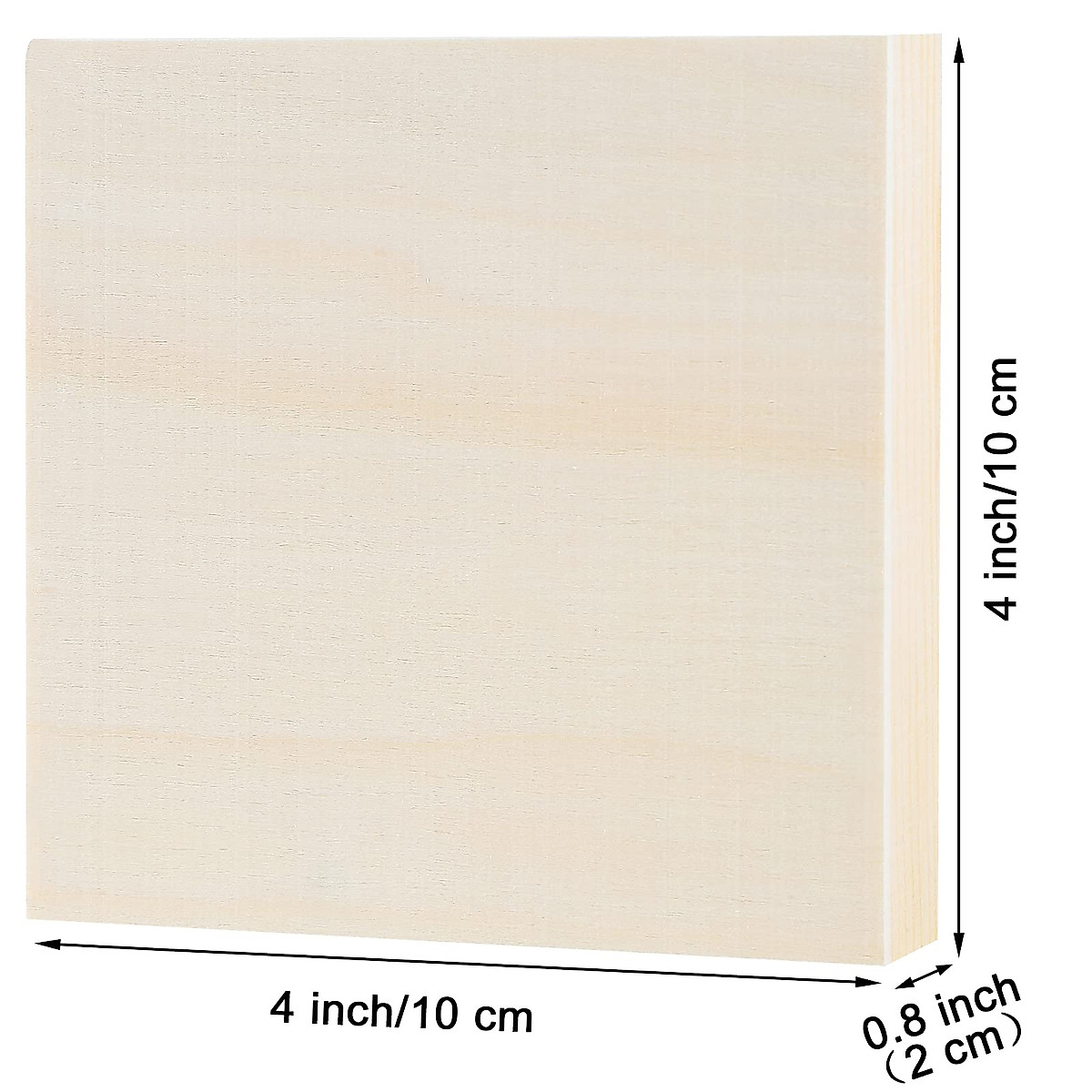 ADXCO 8 Pack Wood Panels 4 x 4 Inch Unfinished Wood Canvas Wooden Panel Boards for Painting, Pouring, Arts Use with Oils, Acrylics