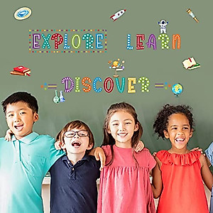 TOARTI Learn Discover Explore,Science Wall Sticker for Classroom,School Science Education,Science Laboratory Wall Decals,Classroom School Supplies