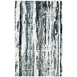 SAFAVIEH Classic Vintage Collection Area Rug - 8' x 10', Navy & Ivory, Abstract Design, Non-Shedding & Easy Care, Ideal for High Traffic Areas in Living Room, Bedroom (CLV702N)