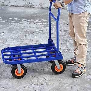 Folding Cart with Wheels, Platform Hand Trucks Shopping Cart, Aluminum Alloy Trolley, Maximum Load Capacity 200kg/440lb