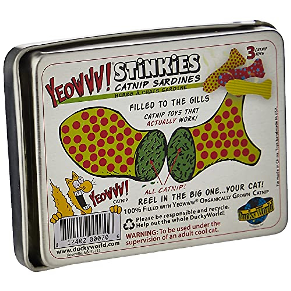 Yeowww Tin of Stinkies, 3 in a Sardine Tin, Multicolor, 1Pack