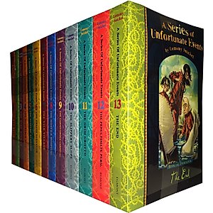 A Series of Unfortunate Events Lemony Snicket 13 Books Collection Pack Set (Includes the Bad Beginning, the Reptile Room, the Wide Window, the Miserable Mill, the Austere Academy, the Grim Grotto, the Penultimate Peril, the End)