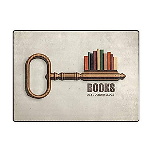 ALAZA Vintage Educational Key with Books Area Rug Rugs for Living Room Bedroom 7' x 5'