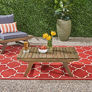 Christopher Knight Home Kailee Outdoor Wooden Coffee Table, Gray Finish