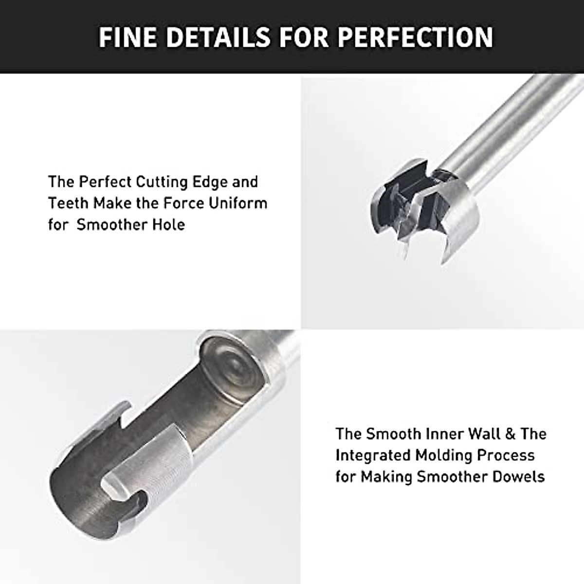 Anfrere 3/4" Wood Plug Cutter and Forstner Bit for Wood Cutting Tool Cork Drill Bit Knife, 3/8" Round Shank Carbon Steel Taper Tapered Cutting Tool Cork Drill Bit Knifes, WCB-A2