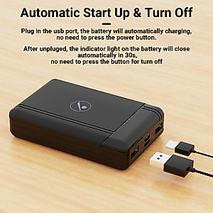 gerritfany 10400mAh 5V/2A Power Bank, Pocket Size Fast Charging Portable Charger Apply for Heated Vest, Rechargeable Battery Pack for iPhone, Samsung Galaxy and More