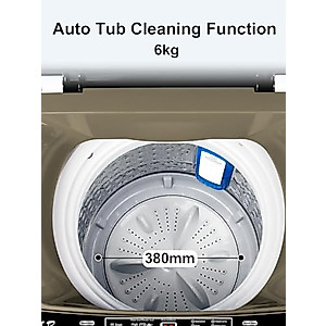 KRIB BLING Full-Automatic Washing Machine 17.7 lbs Small Compact Portable 10 Wash Program & 8 Water Level Compact Washer with LED Display Ideal for Apartments, RV, Camping, Gold