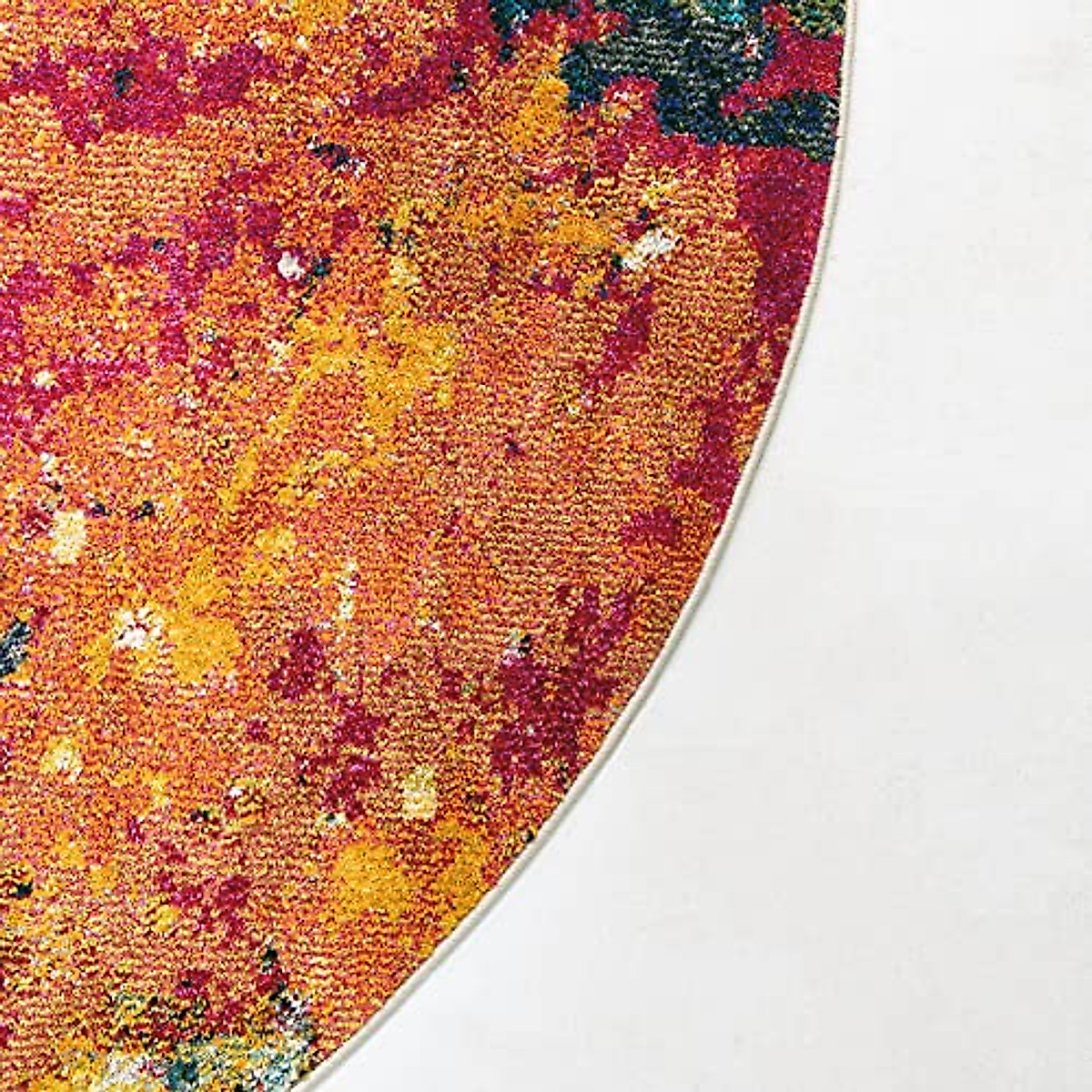 Unique Loom Estrella Collection Distressed, Floral, Abstract, Modern, Bright Colors Area Rug, 6' 0" x 6' 0", Multi/Blue