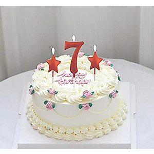 2.75in Red Number 8 Birthday Candles, Glitter Red Happy Birthday Cake Cupcake Toppers Decoration and Celebrating for Adults/Kids Party Baking (2.75in Red Number 8)