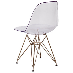 BizChair Ghost Chair with Gold Metal Base