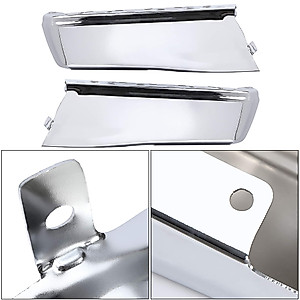 ECOTRIC Rear Bumper Ends Caps Cover Compatible with 2015-2020 Ford F150 Replacement For FO1102380 W/O Park Sensor Holes Chrome Steel Left & Right