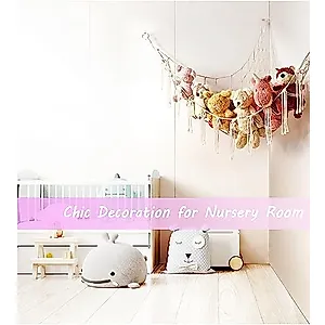 Stuffed Animal Storage Hammock or Net - Large Toy Hammock Net for Stuffed Animals Corner - Hanging Stuff Animal Organizer Holder Ideas for Plush Plushie Display - Ceiling Pet Nets on Wall Bedroom