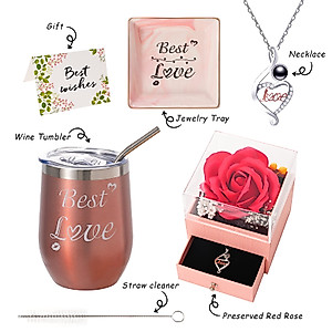 Onory Gifts for Mom From Daughter Son Mother's Birthday Gift Box Set, Present for Wife Grandma Necklace for Mom Wife Sister Girlfriend Friend Female (Pink)