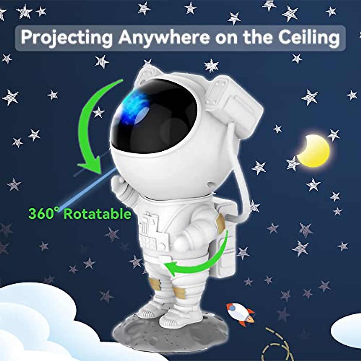 SFOUR Star Projector Galaxy Night Light,Kids Room Decor Aesthetic, Adjustable Head Angle,Gift for Kids Adults Home Party Ceiling Decor Christmas Gift (Astronaut)
