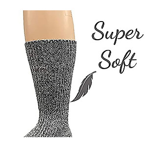 Sierra Socks Women's Thick Hiking Warm Wool Crew Socks (Black/Charcoal, Large)