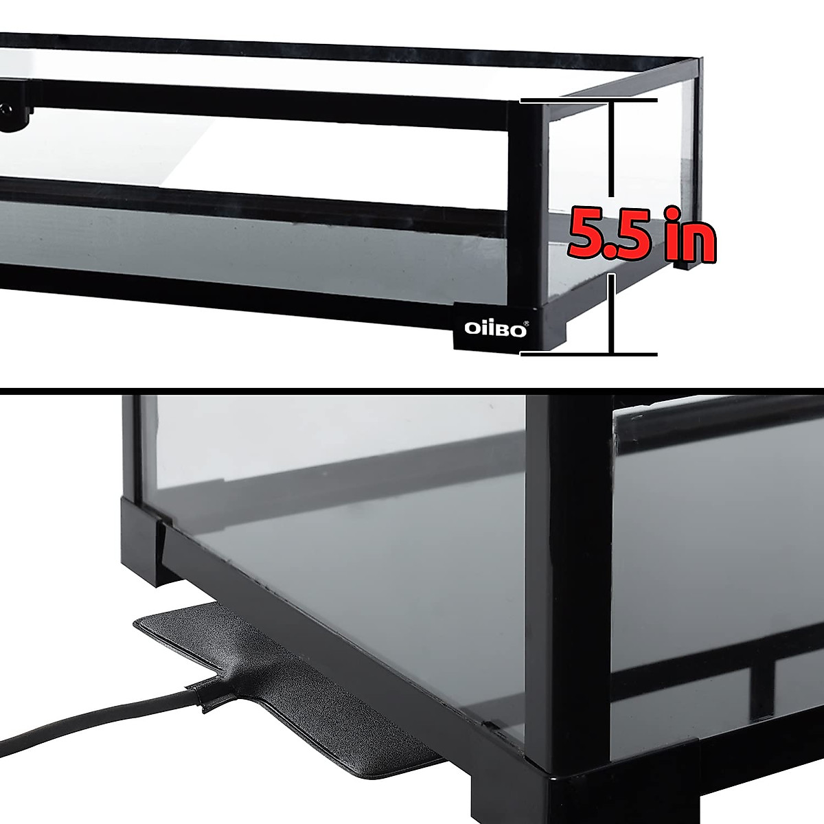 OIIBO 180 Gallon Large Glass Reptile Terrarium, 48" x 24" x 36" Tall & Wide Reptile Tank Front Opening Terrarium Tank with Double Sliding Door Top Screen Ventilation Reptile Habitat