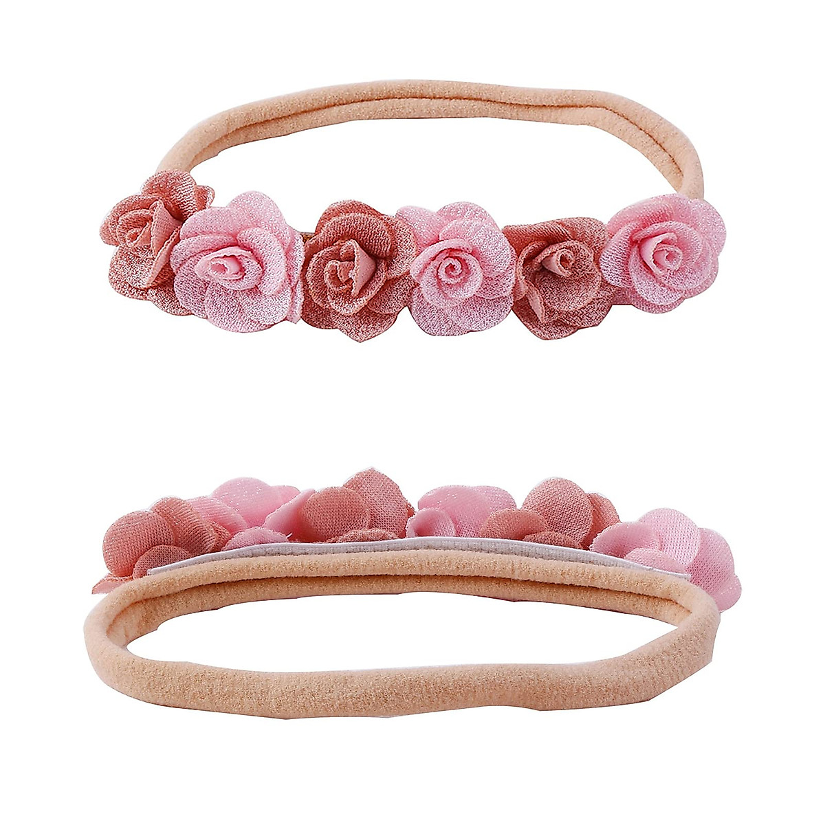 NUWAJP Baby Girls Headbands Flower Headband 6 Pcs Nylon Elastic Headbands Newborn Hair Bows Hair Accessories Gifts for Infant Toddlers Kids