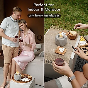 Indoor Fire Pit Tabletop Set with 4 Smores Sticks - Valentines Day Gifts - Smokeless Table Top Firepit - Smores Maker Tabletop Indoor Kit - Valentine's Couples Gift Ideas - Patio Portable Fireplace