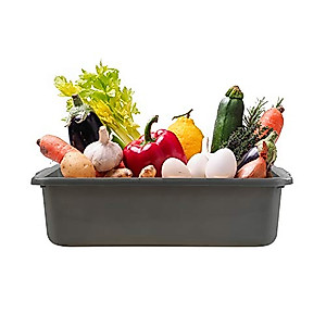 Bringer 4-Pack Gray Commercial Bus Tubs, 8 L Small Plastic Bus Box