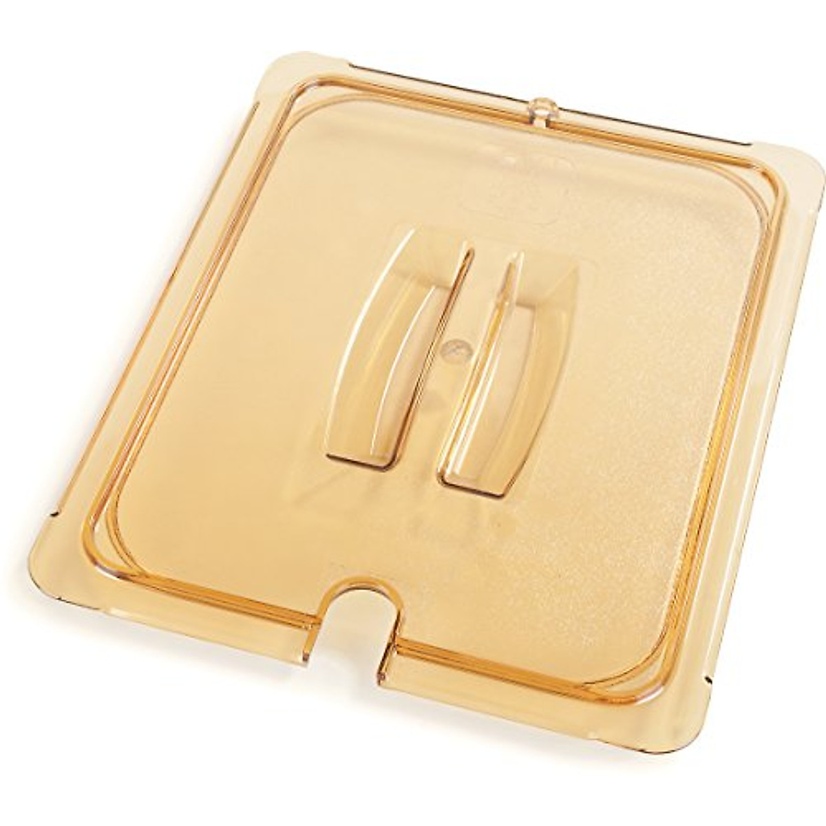Carlisle FoodService Products 10431U13 StorPlus High Heat Universal Handled Food Pan Lid, Half Size, Amber