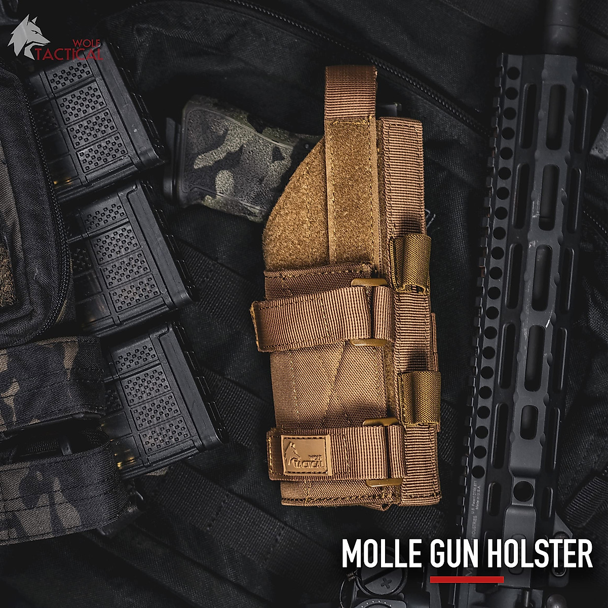 WOLF TACTICAL Molle Holster Universal Holster Molle Pistol Holster Airsoft Pistol Holster Nylon Tactical Holsters for Pistols