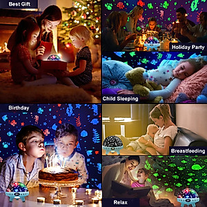 Night Lights for Kids Room with Sound Machine.Kids White Noise Machine with 29 Soothing Sounds for Baby Sleeping Baby Night Light Ocean Projector.for Bedroom Decoration
