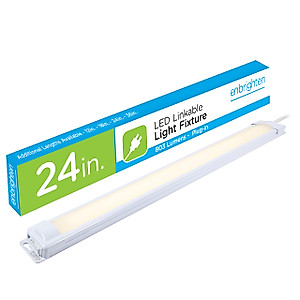 Enbrighten Premium Linkable Under Cabinet Fixture, 24in, LED, Linkable, 803 Lumens, 3000K Bright White, 38848-T1