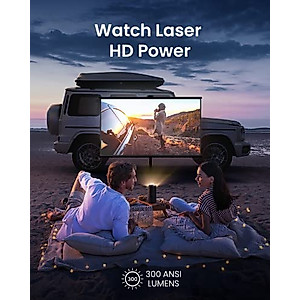 Nebula Anker Capsule 3 Laser 1080p, Smart, Wi-Fi, Mini Projector, Black, Portable Projector, Dolby Digital, Laser Projector, Autofocus, 120-Inch Picture, Built-in Battery, 2.5 Hours of Playtime