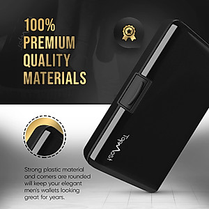 TopMost RFID-Blocking Aluminum Black Wallet Credit Cards Holder for men & women - Slots for 12 Cards And Bills