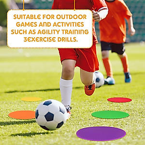 Tinideya 60 Pcs TPE Floor Spot Markers Floor Dots for Gym Flat Non Slip Spot Marker Dance Dot for Classroom Gym Sports Soccer Basketball Agility Training Field Marking Equipment(5 Inch)