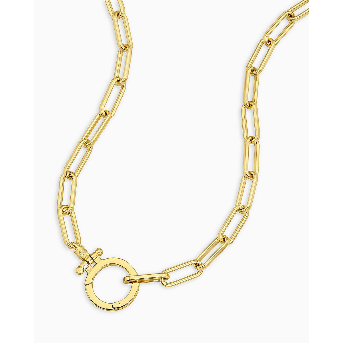 gorjana Women's Parker Necklace, 18k Gold Plated, Paperclip Link Chain w/Chunky Clasp