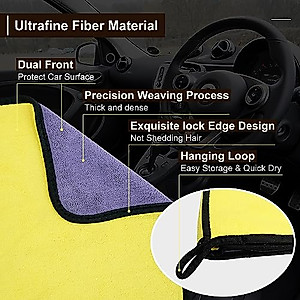 UCINNOVATE 2pcs Microfiber Towels Cleaning, Scratch-Free, Super Absorbent Drying Cleaning Cloth for Car, Boat, Pet Drying, Household Cleaning(63" x 23")