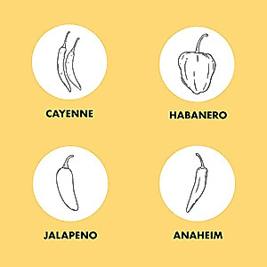 Indoor Pepper Seed Starter Kit – Pepper Growing Kit with 4 Non-GMO Hot Pepper Seeds, Wood Planter Box, Soil, Pots, Plant Markers, Vegan Gardening Gifts, Grow Your Own Indoor Vegetable Garden Kit