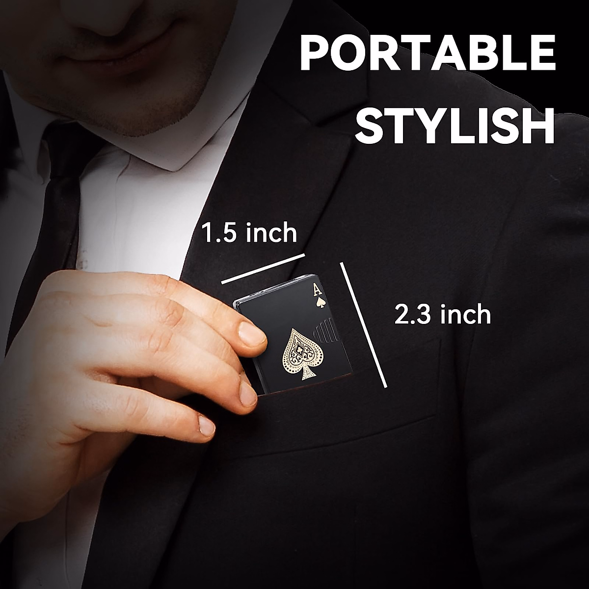 2 PACK Jet Torch Lighter Ace Card Lighter Green Flame Refillable Butane Lighter Ace of Spades Cool Lighter Adjustable Windproof Poker Lighter Playing Cards Pocket Lighter (without Gas)