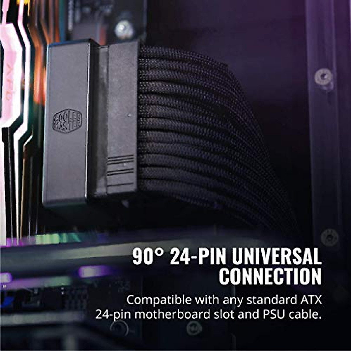 Cooler Master CMA-CEMB01XXBK1-GL 24 Pin 90 Degree Adapter (with Build-in Capacitor)
