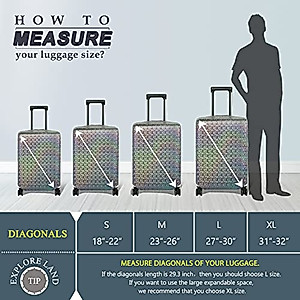 Explore Land Travel Luggage Cover Suitcase Protector Fits 18-22 Inch Luggage (Reflective Metallic, S)